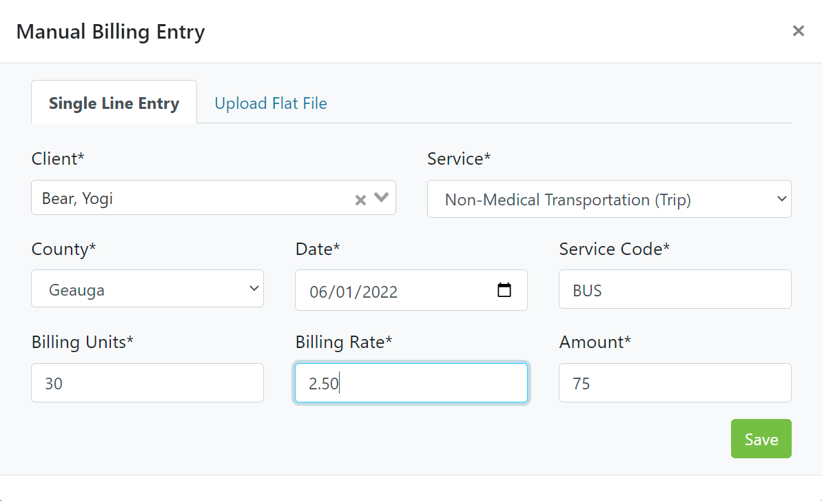 Manual Billing – Brittco Software Help & Learning