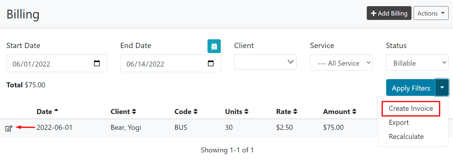 Manual Billing – Brittco Software Help & Learning
